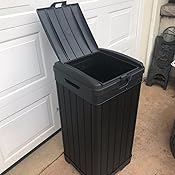 Amazon.com : KETER Baltimore 38 Gallon Trash Can with Lid and Drip Tray ...