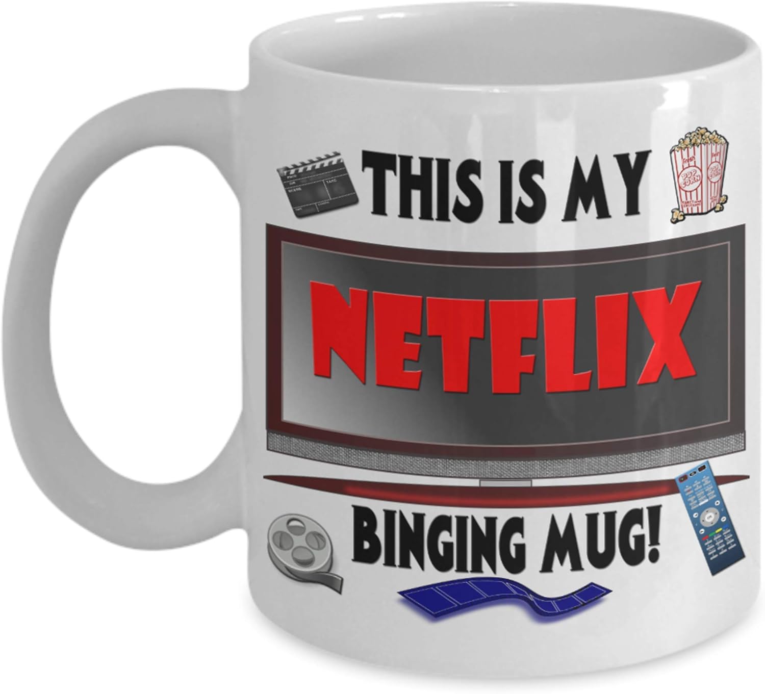 Amazon.com | Gift Netflix Binge Watching Mug Funny Birthday Retirement ...