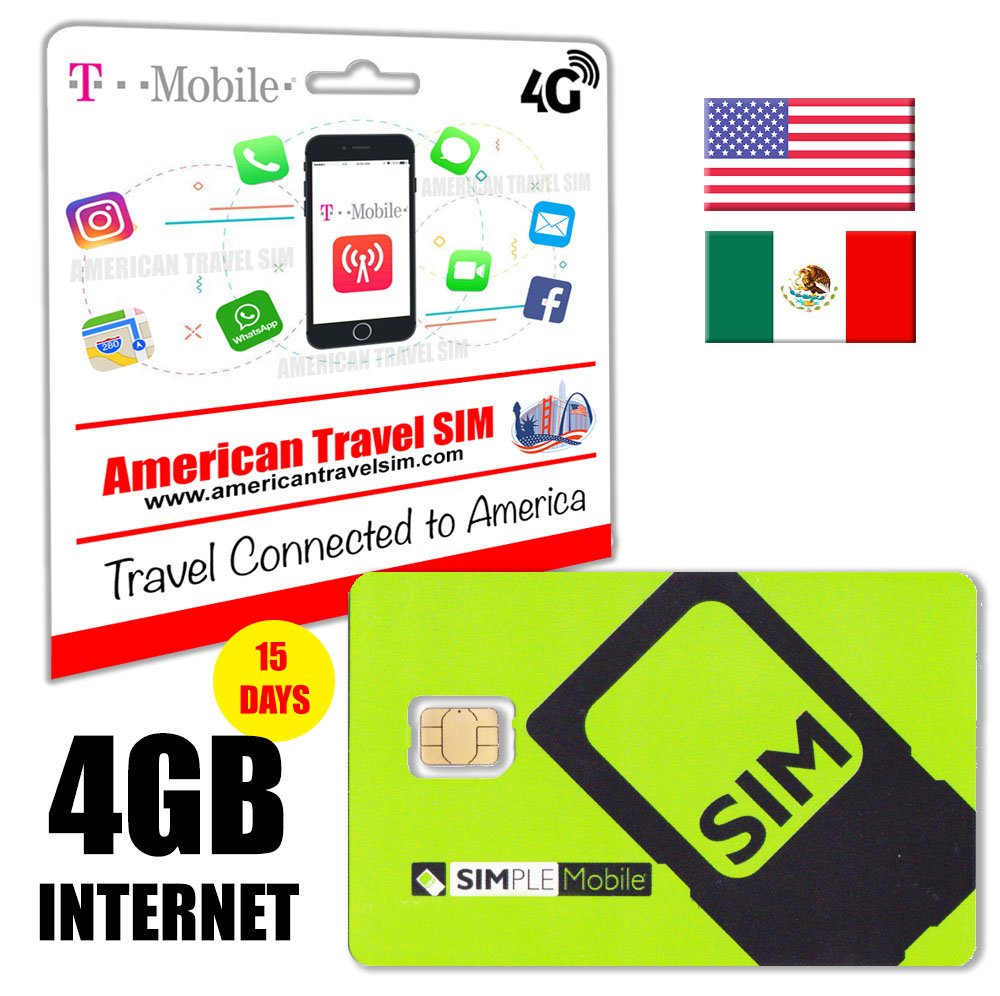 Prepaid SIM Card - 4 GB of Internet Data at 4G/LTE USA & Mexico ...
