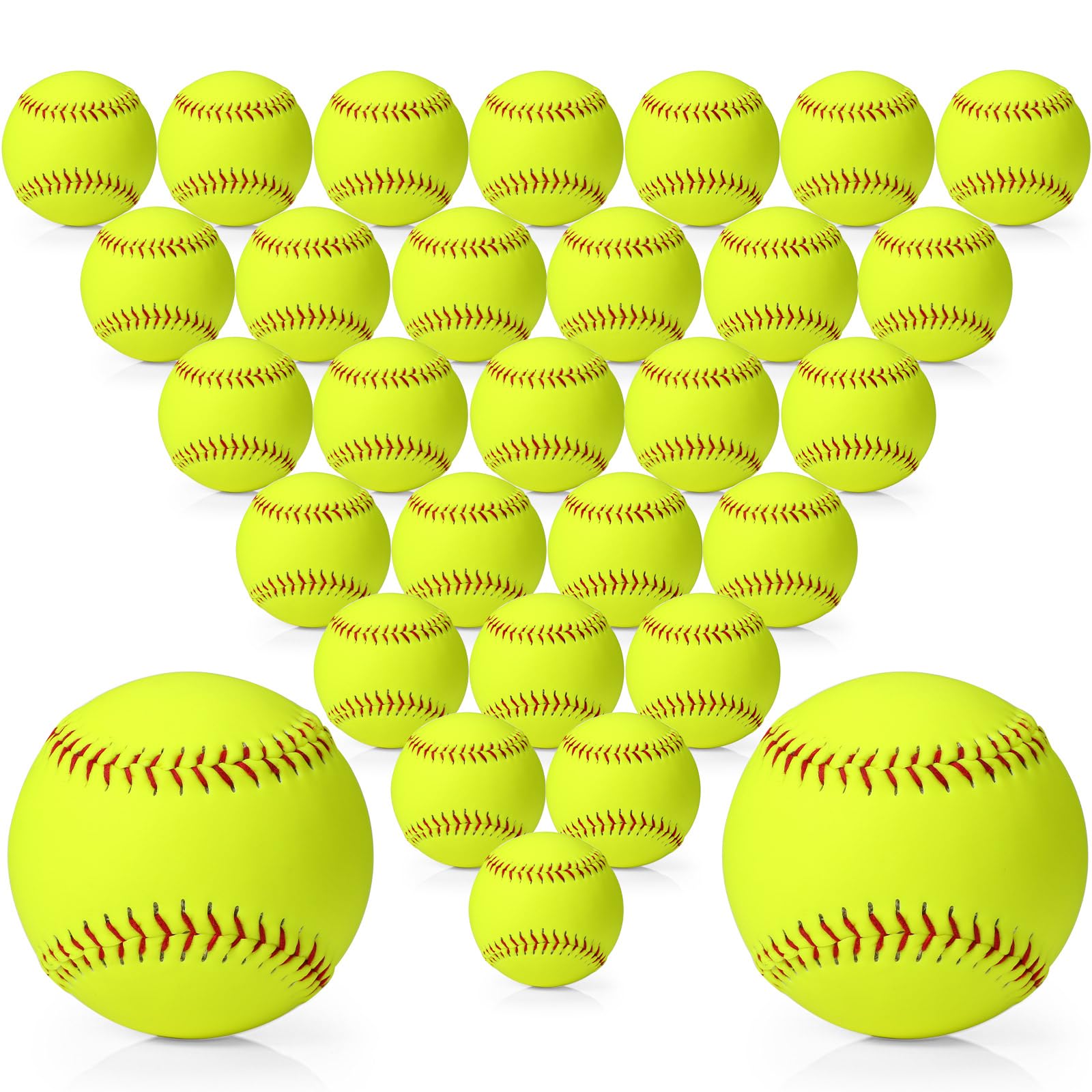 Lewtemi 30 Pcs Yellow Sports Practice Softballs, Official Size and ...