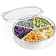 Amazon.com | VIGIND Round Plastic Divided Serving Tray, 5 Compartment ...