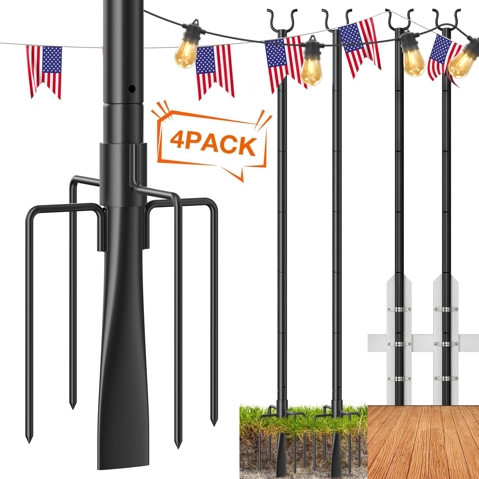 Mua addlon 4 Pack String Light Poles Pro, Aluminum Waterproof Harder ...