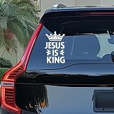 Amazon.com - Jesus is King - Christian Jesus Cross Car Vinyl Decal ...
