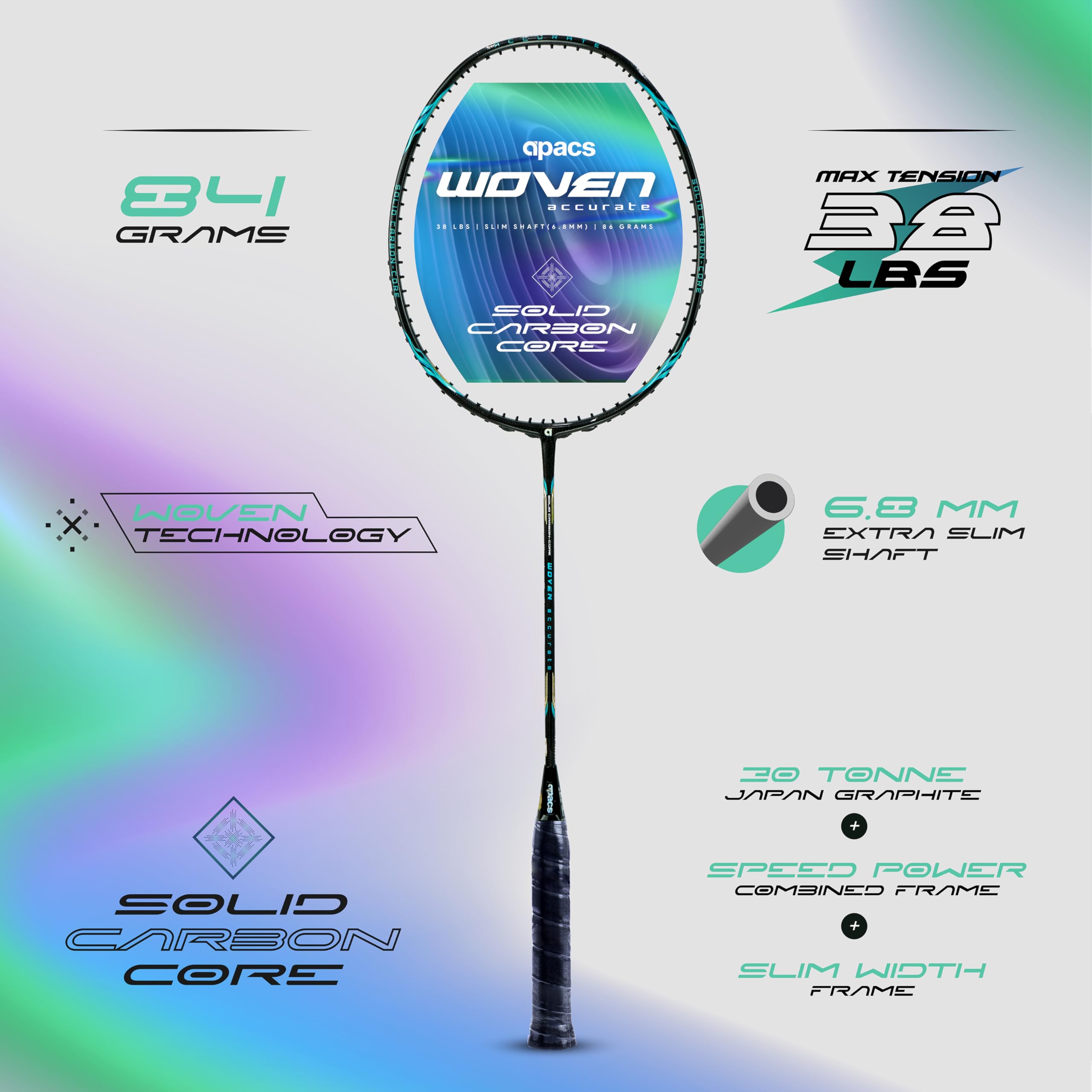 Mua Apacs Woven Accurate Professional Badminton Racket | 30T Solid ...