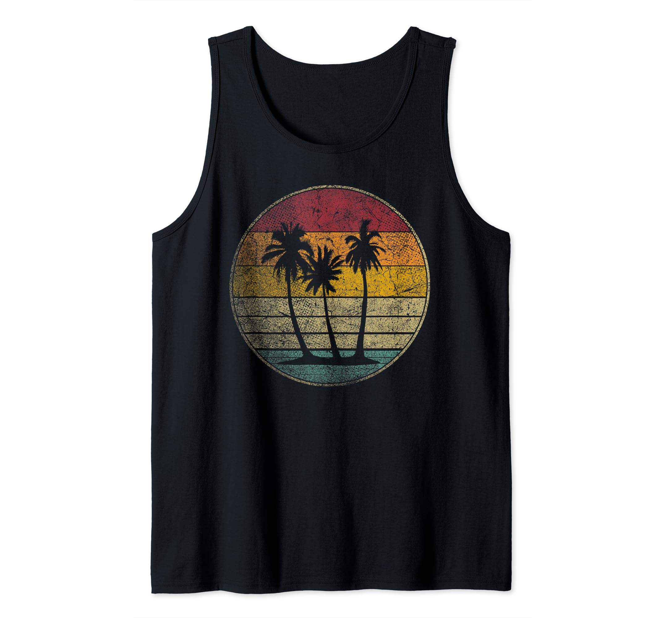 Palm Tree Shirt Tropical Beach Vintage Retro Style 70s 80s Tank Top for ...