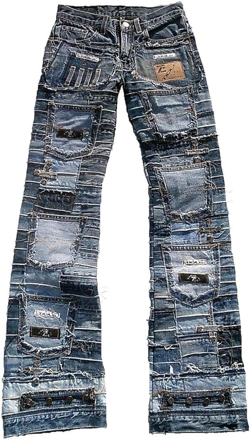 TICILA Seven Star Miss Damen Jeans blau Designer Rock Star Patchwork ...