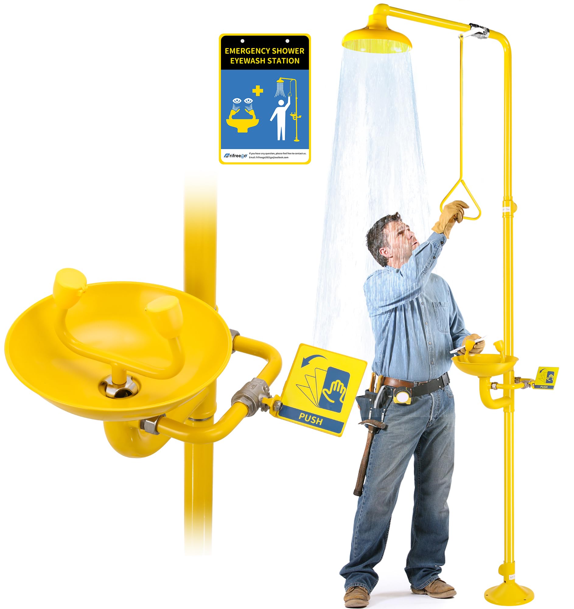 Mua Frifreego Eye Wash Station Emergency Shower Eyewash Shower Station ...