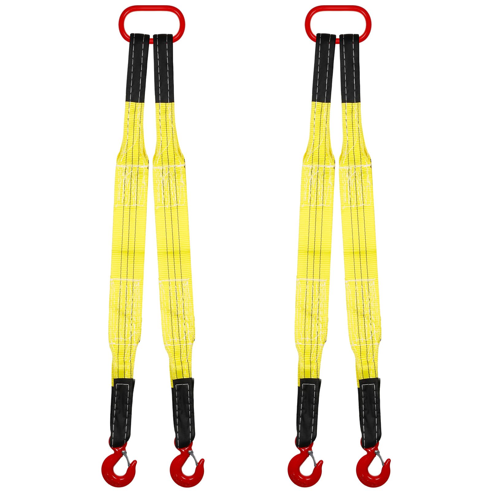 Maasechs 2 Pack Lifting Slings Straps with Hooks Web Slings Capacity ...