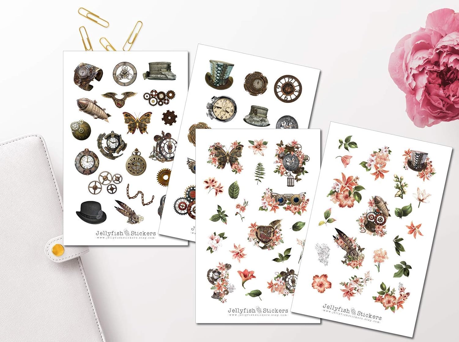 Vintage Steampunk Sticker Set | Aufkleber Gegenstände | Journal Sticker ...