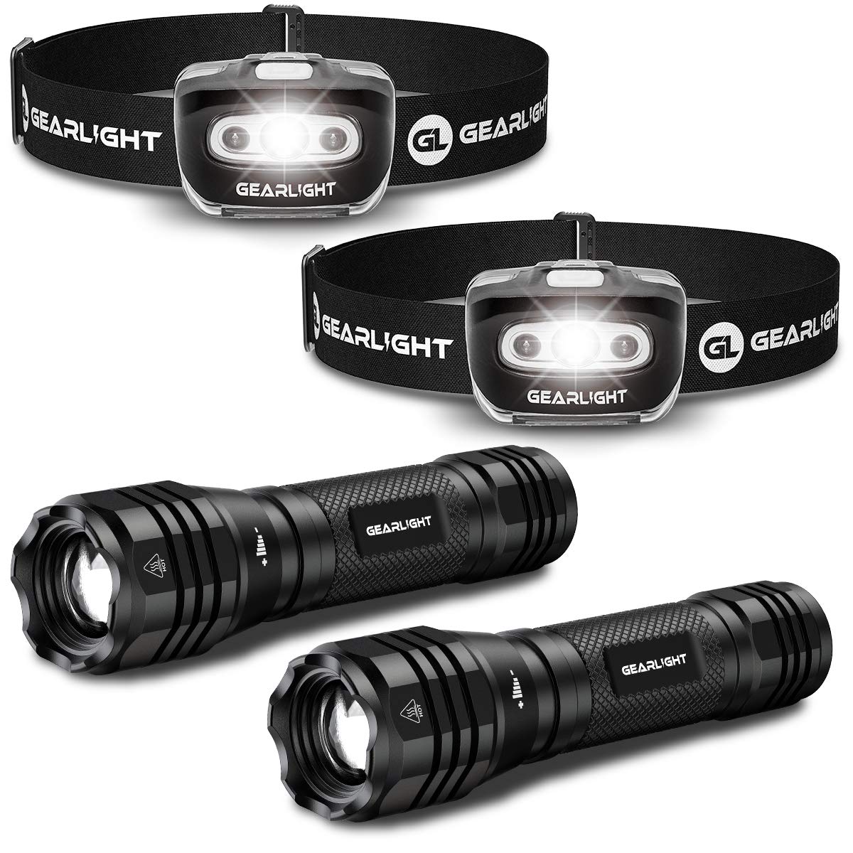 Buy GearLight S500 LED Headlamp [2 Pack] + GearLight S1050 LED ...