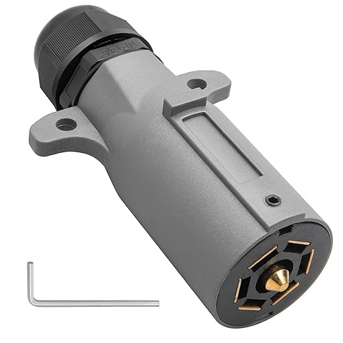 Oyviny RV 7 Pin Trailer Plug with IP68 Waterproof Seal, Detachable 7 ...