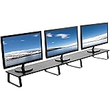 Amazon.com: VIVO 39 inch Extra Long Monitor Stand, Wood & Steel Desktop ...