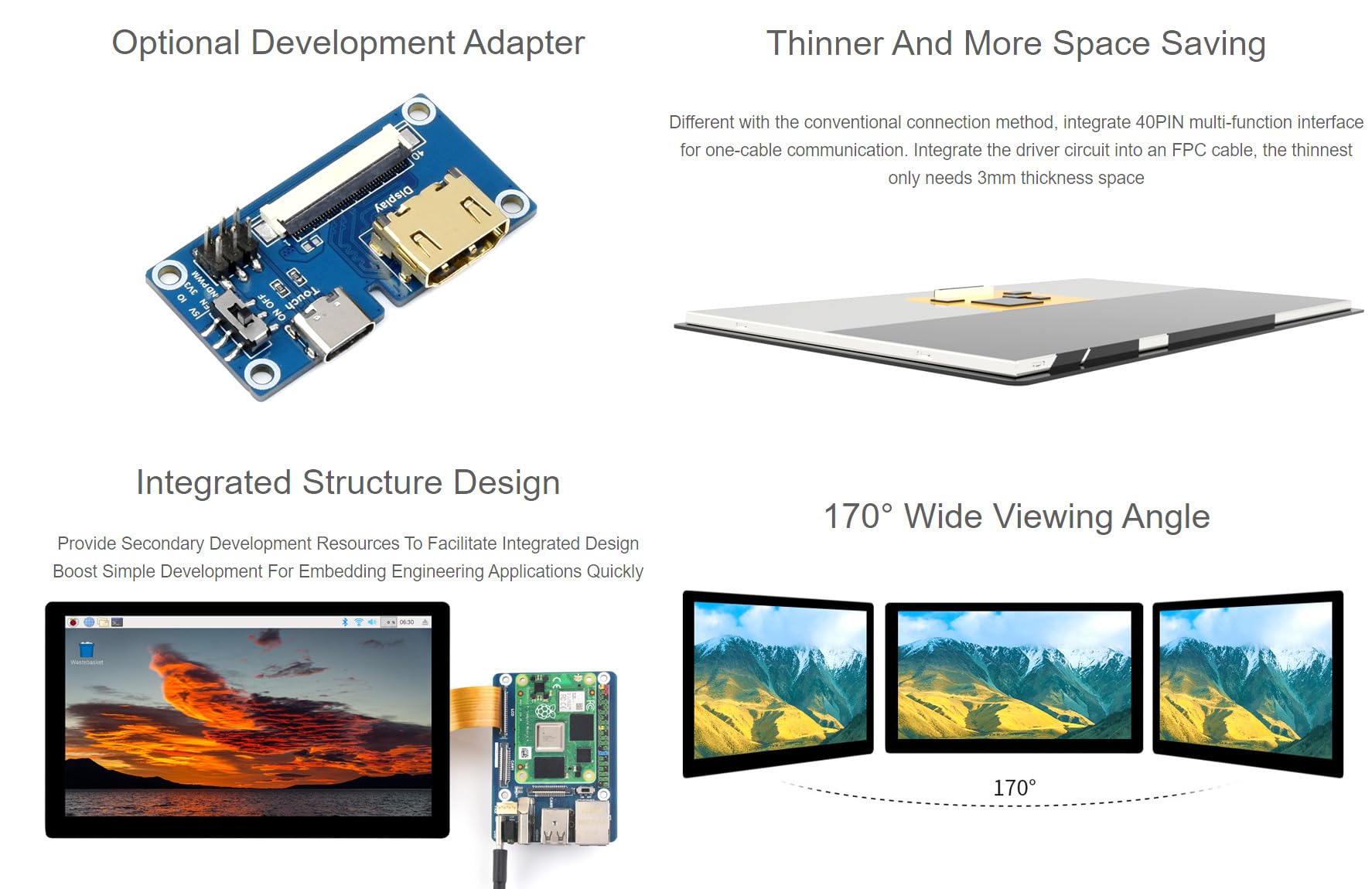 Mua waveshare 7inch IPS Integrated Display Compatible with Raspberry Pi ...