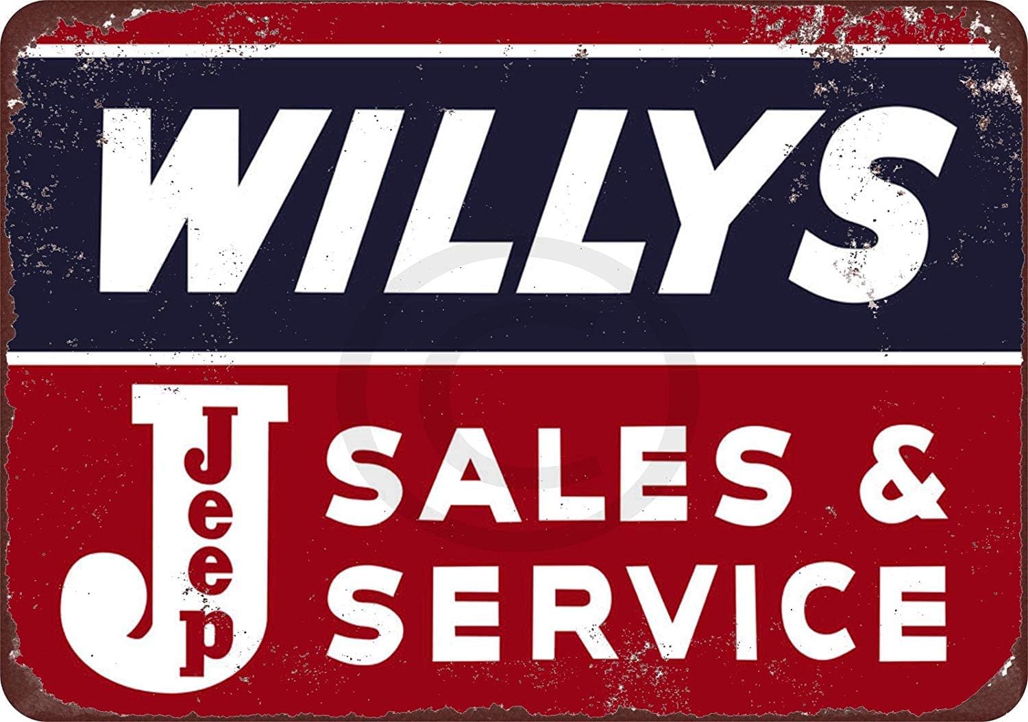Amazon.com: Fireworksss Willys Jeep Sales and Service Vintage Look ...