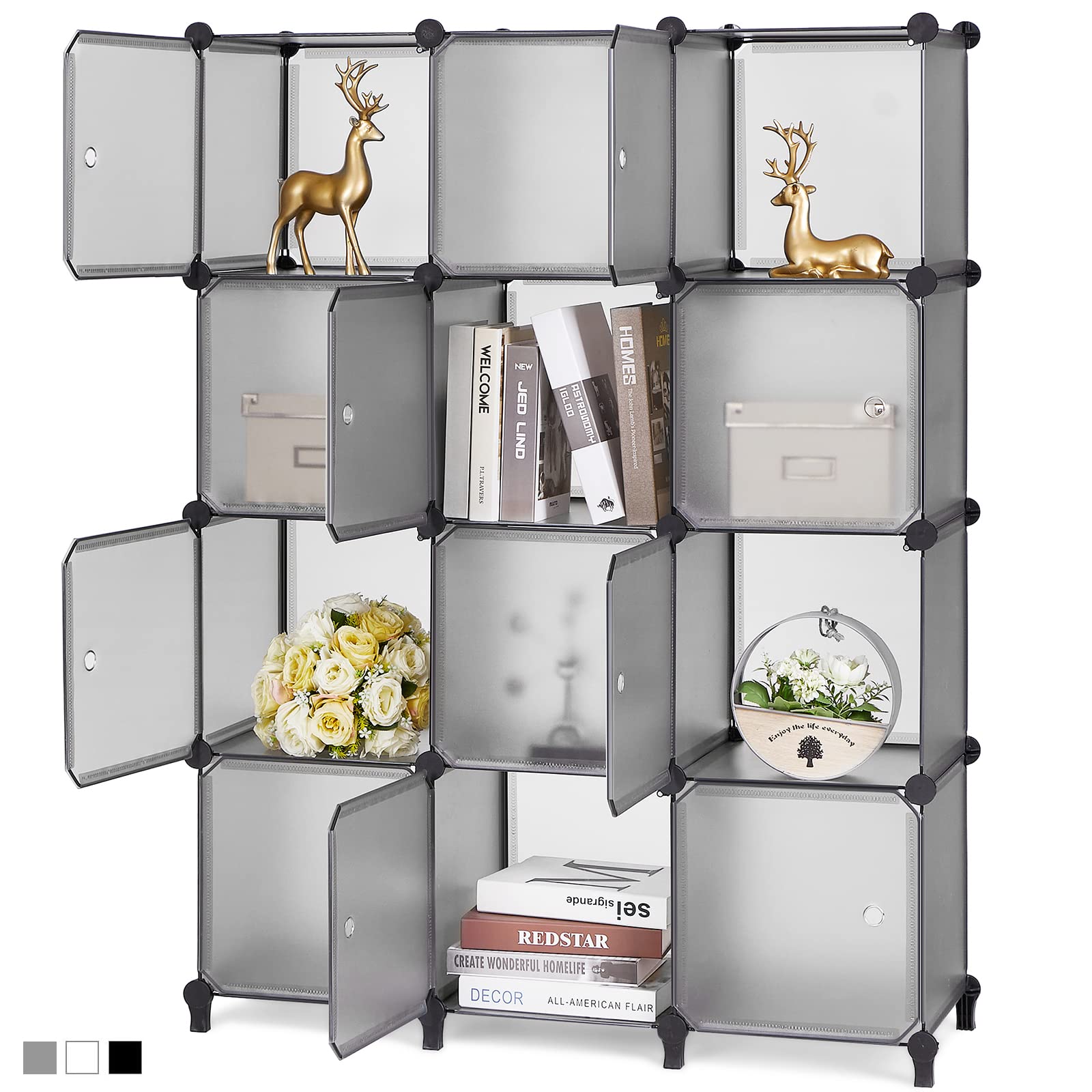 ANWBROAD Cubes Storage Organizer 12-Cube Shelves Organizers and Storage ...