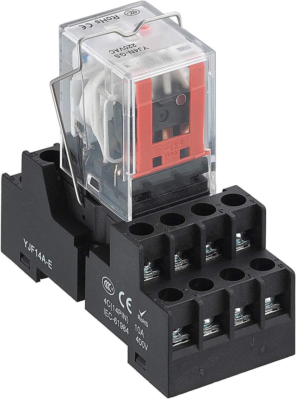 with DIN Rail Slotted Aluminum，1 Year Warranty mxuteuk 2pcs HH54P AC 220V Coil 14 Pin 5A 4PDT ...