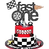Amazon.com: KOOWISPO Fast One Birthday Cake Topper - Fast One Birthday ...
