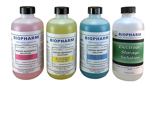 pH Buffer Calibration Solution Kit 4-Pack — 250 mL (8.4 fl oz) Each: pH ...