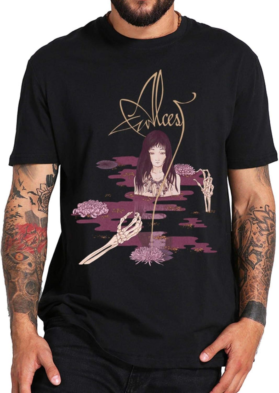 Alcest T Shirt Album Kodama Romantic T-Shirt Black Metal Band Print ...