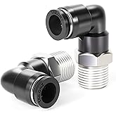 VETLEY Pneumatic Male Branch Tee 1/4 Inch Tube OD x 1/8 NPT Thread Push to Connect Air line ...