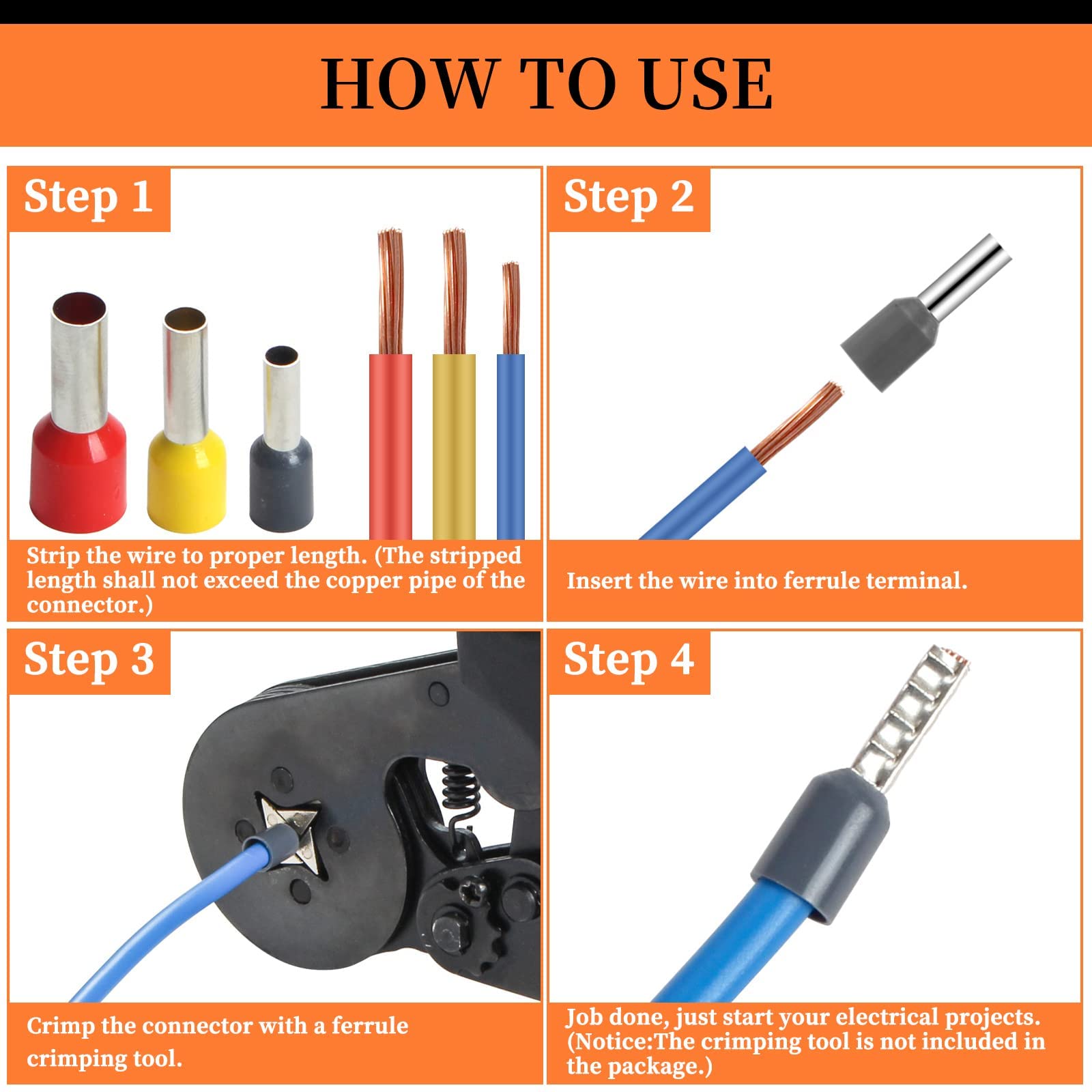 Mua 1800pcs Wire Ferrules Terminals Kit, Camtek Ferrule Crimping Kit ...