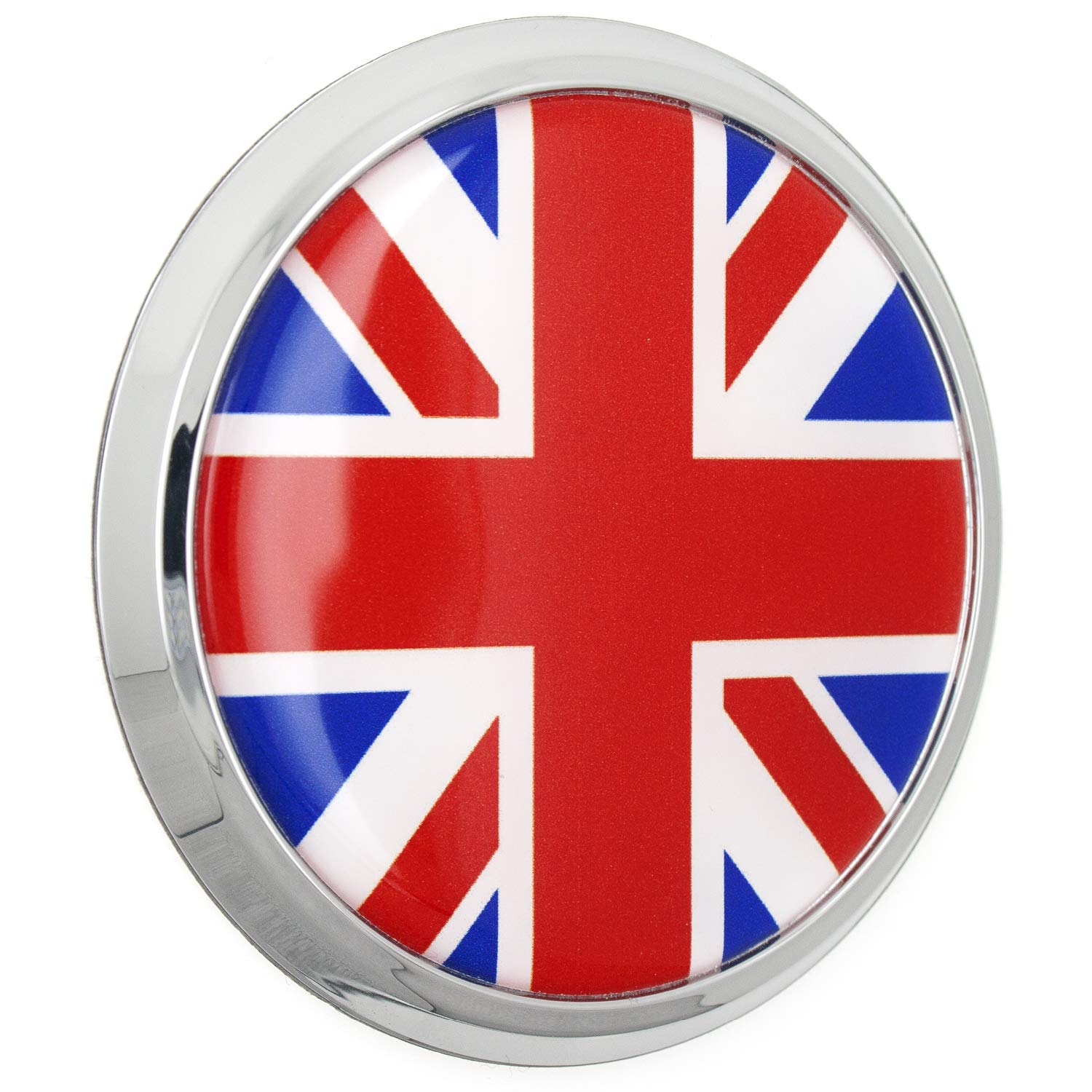 Fan Emblems UK British Flag 3D Car Emblem Domed/Multicolor/Chrome ...