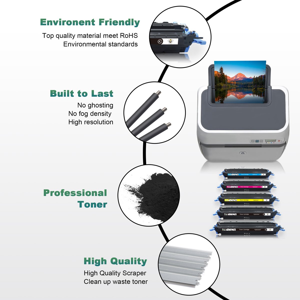 CMYBabee Compatible Toner Cartridge Replacement for HP 124A Q6000A ...