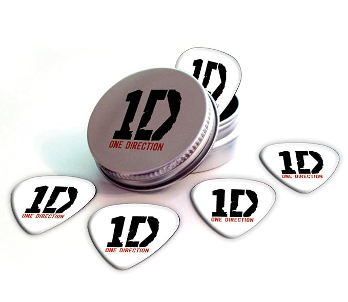 One Direction Logo Electric Guitar Picks X 5 in Tin: Amazon.co.uk ...
