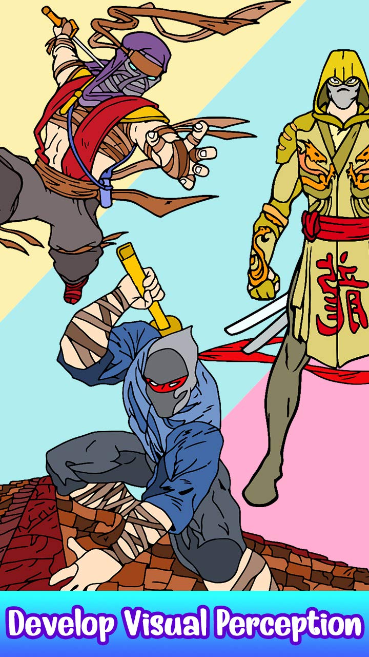 Ninja Color by Number - Adult Paint + Glitter + Crayon + Oil Paint ...