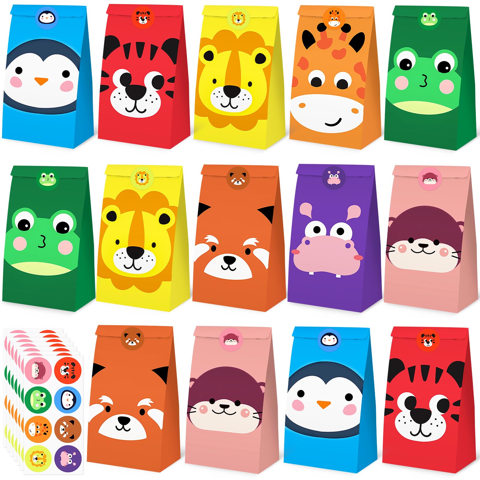 2 of JOHOUSE 54PCS Party Favor Bags, Farm Animal Party Favors, Goodie ...