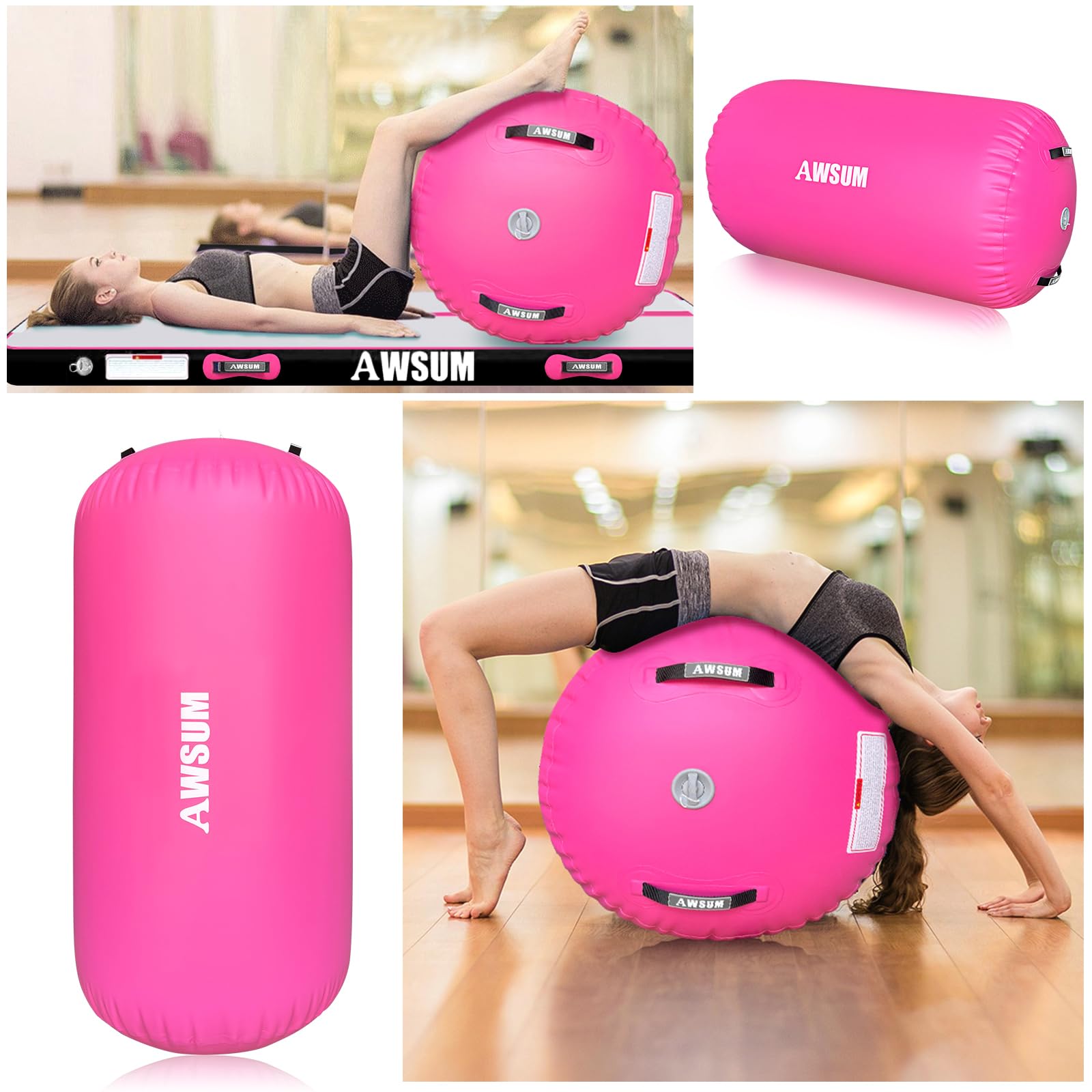 Mua AWSUM 10ft Gymnastics Mat with Air Roller Tumbling Barrel Back ...