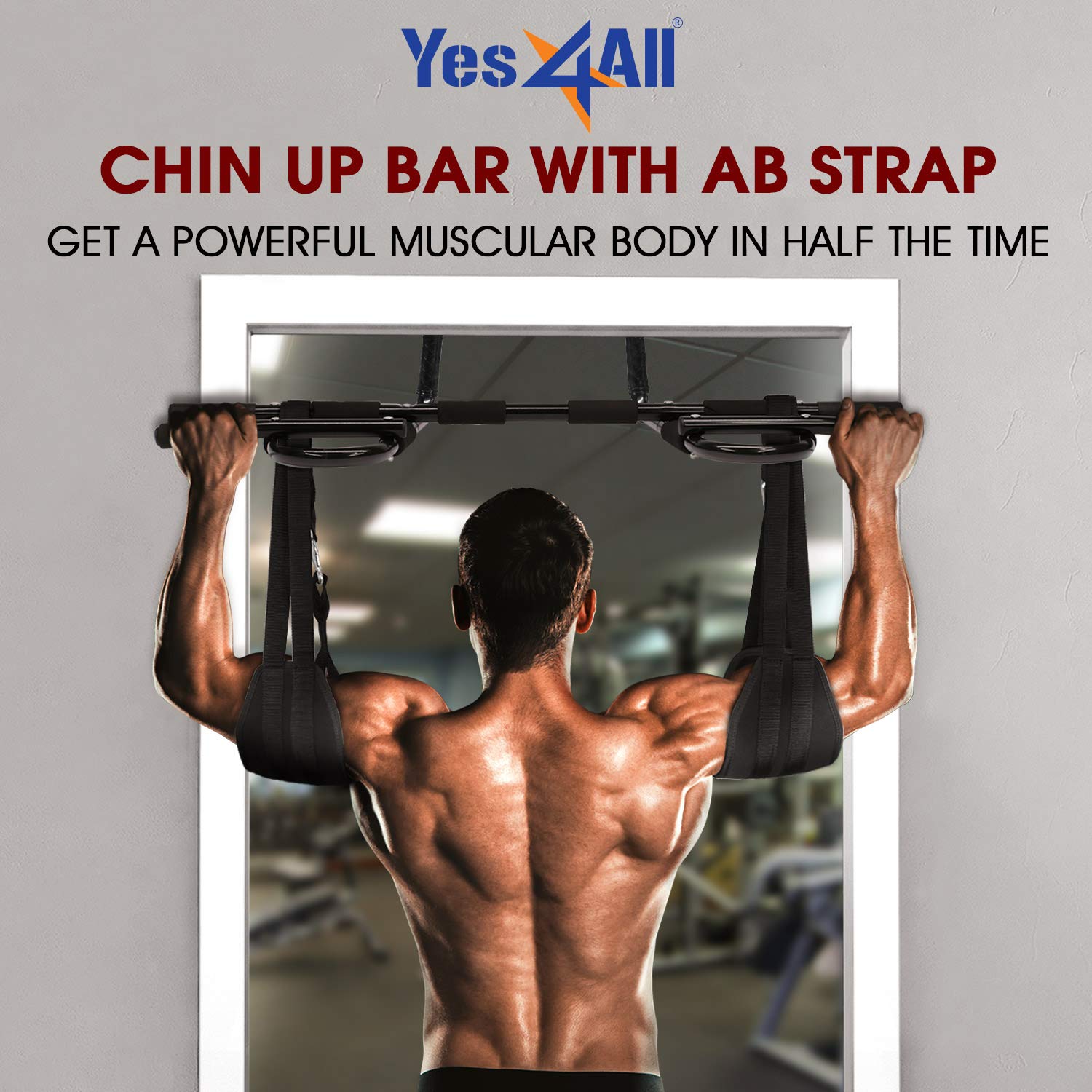Yes4All Doorway Pull Up Bar / SXP Chin Up Bar Over The Door – Pull Up ...