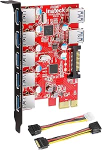 Amazon.com: Inateck Superspeed 7 Ports PCI-E to USB 3.0 Expansion Card ...