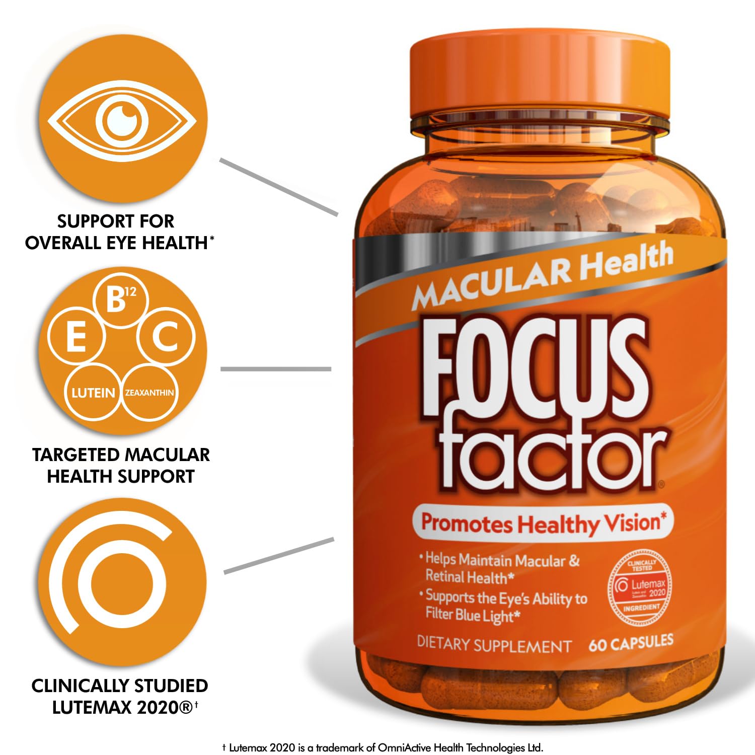 Mua Focus Factor Macular Health Formula (60 Count) - Eye Vitamins for ...