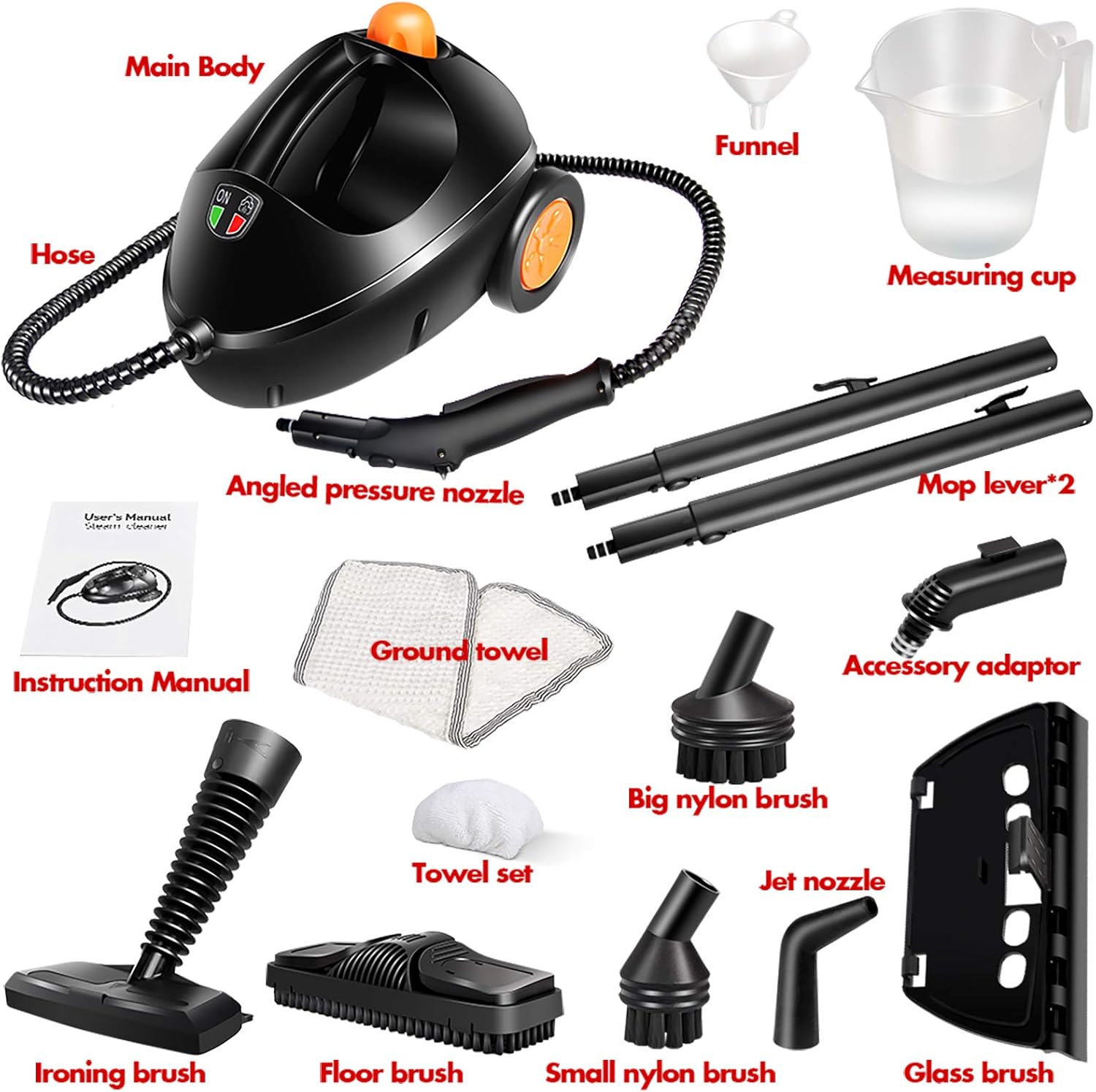 MASTERTOP Multi-Purpose Steam Cleaner with Accessories,Heavy Duty Steam ...