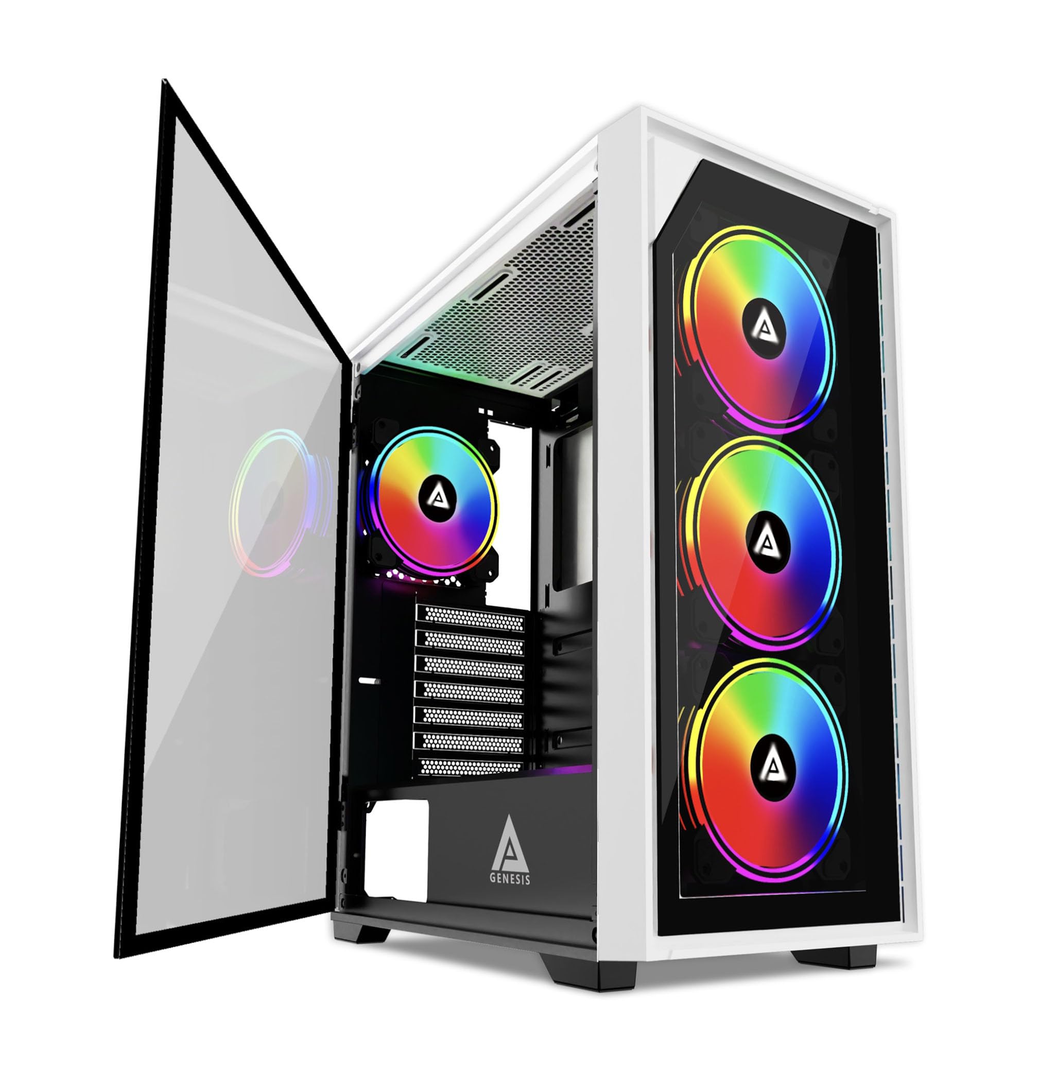 Mua Genesis-WH Mid Tower Gaming Case with 2 x Tempered Glass Panel, Top ...