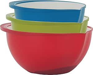 Amazon.com: Trudeau Set of 3 Mixing Bowls, 2-Tone Color: Kitchen & Dining