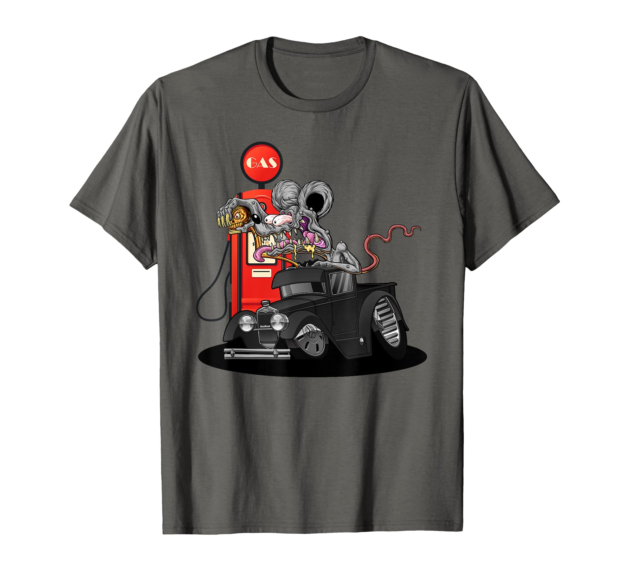 DigiRods Rat Rod Racer Gas Stop 1930s Hot Rod Truck Cartoon T-Shirt for ...