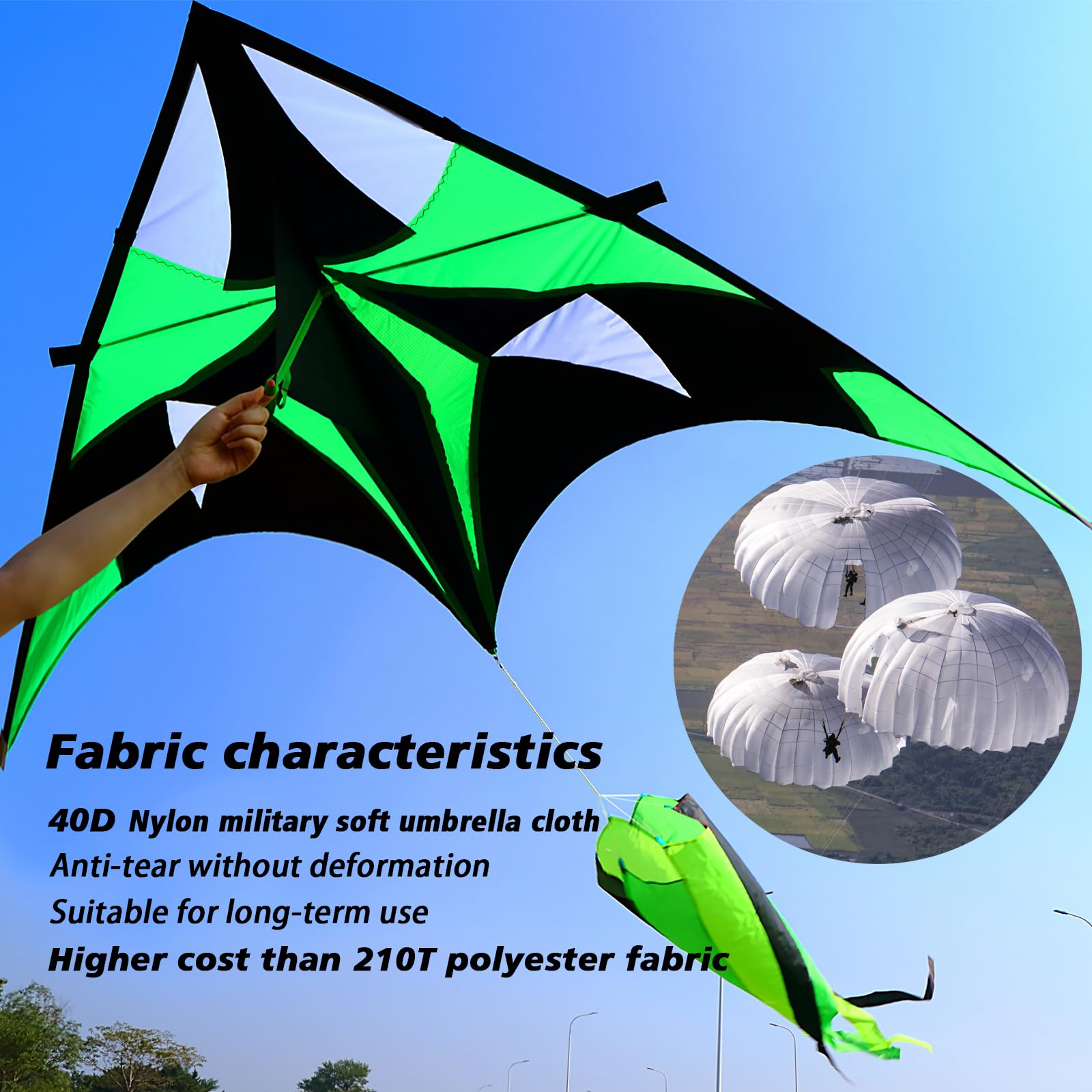 Mua WEICAFLY Giant Delta Kite for Adults, Comes with 3D Spinning Kite ...