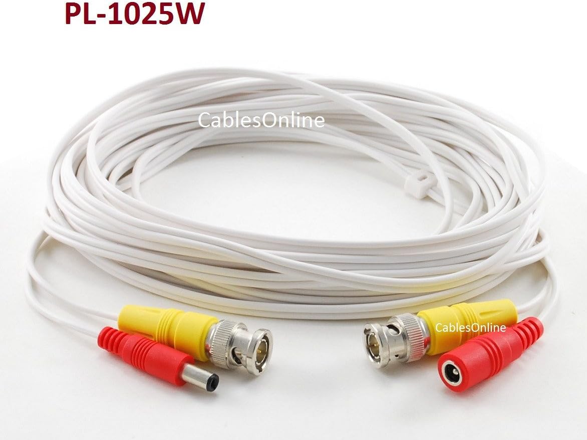 Amazon.com : CablesOnline 25ft CCTV BNC Security Camera Cable with DC ...