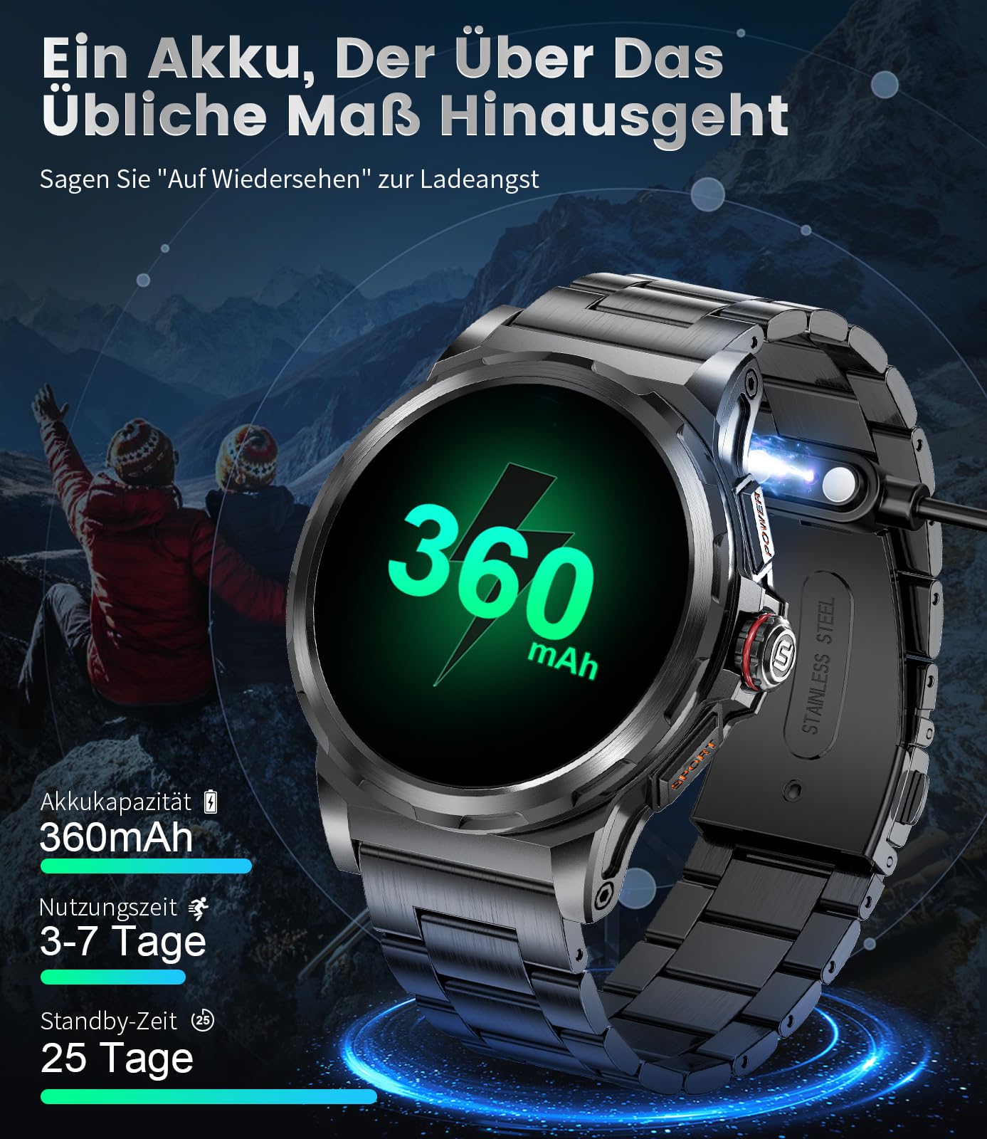 Mua SUNKTA Smartwatch Herren mit Telefonfunktion,1,43 Zoll Militär ...