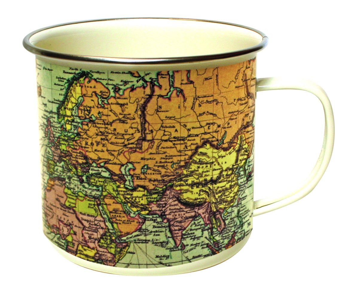 Gift Republic Map Enamel Mug, Aluminum, Multicoloured: Amazon.co.uk ...