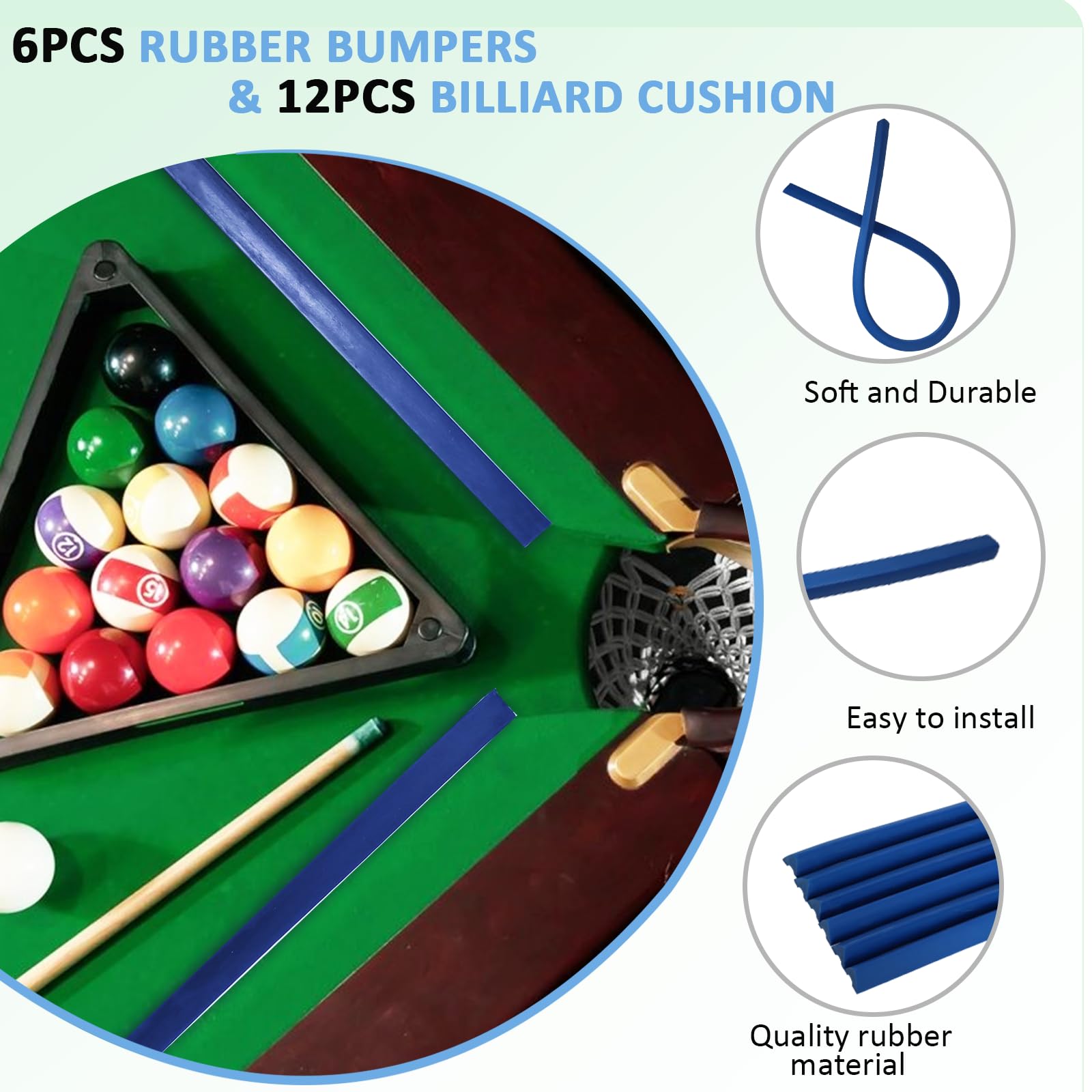 Mua K66 Pool Table Bumpers 8 Foot (Set of 6) with Pool Table Cushion ...