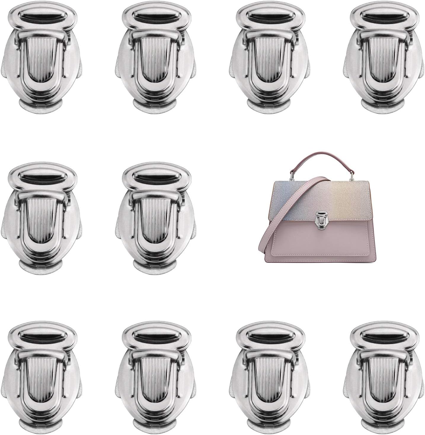 10 Sets Tuck Lock Bag Clasps for Leather Handbag Backpack Purse ...