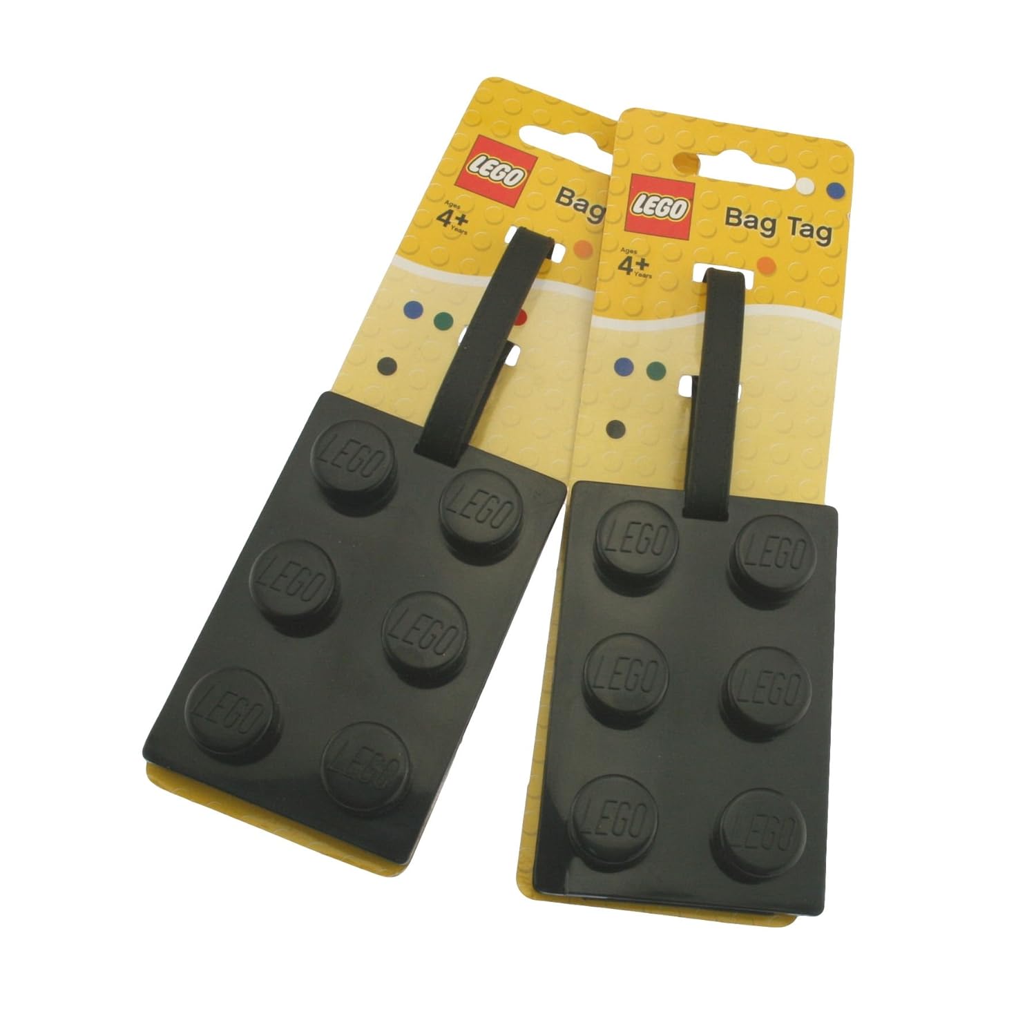 Amazon.com : Lego Stationery Lego Brick Luggage Bag Tag Twin Pack Black ...