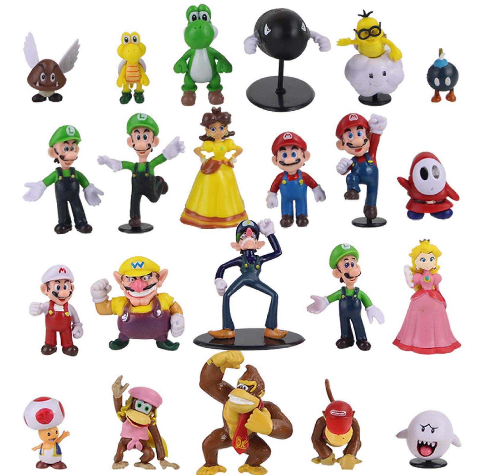 Zpong 22pcs Set Mini Figures Super Mario Bros Family Toys | Desertcart ...