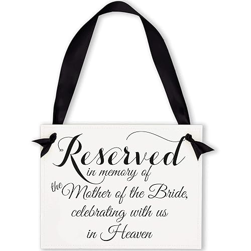 Amazon.com: Mother of the Bride Wedding Memorial Sign - Reserved in ...