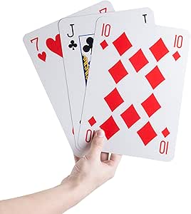 Amazon.com: Jumbo Playing Cards Giant 8 inch x 11 inch Plastic Coated ...