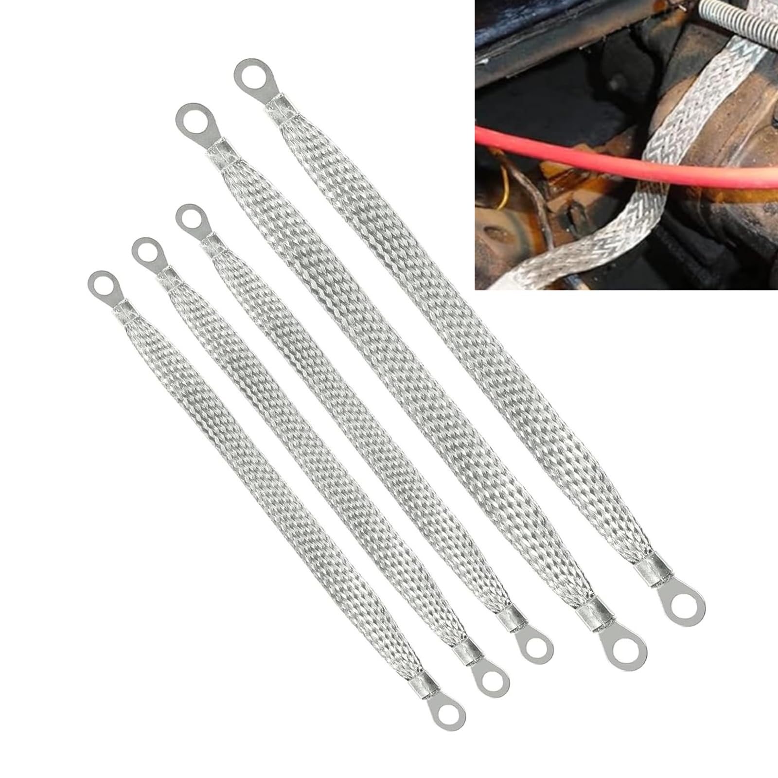 Mua 5 PCS Car Grounding Strap Kit, 10"/13" 220V Metal Flat Braided Soft ...