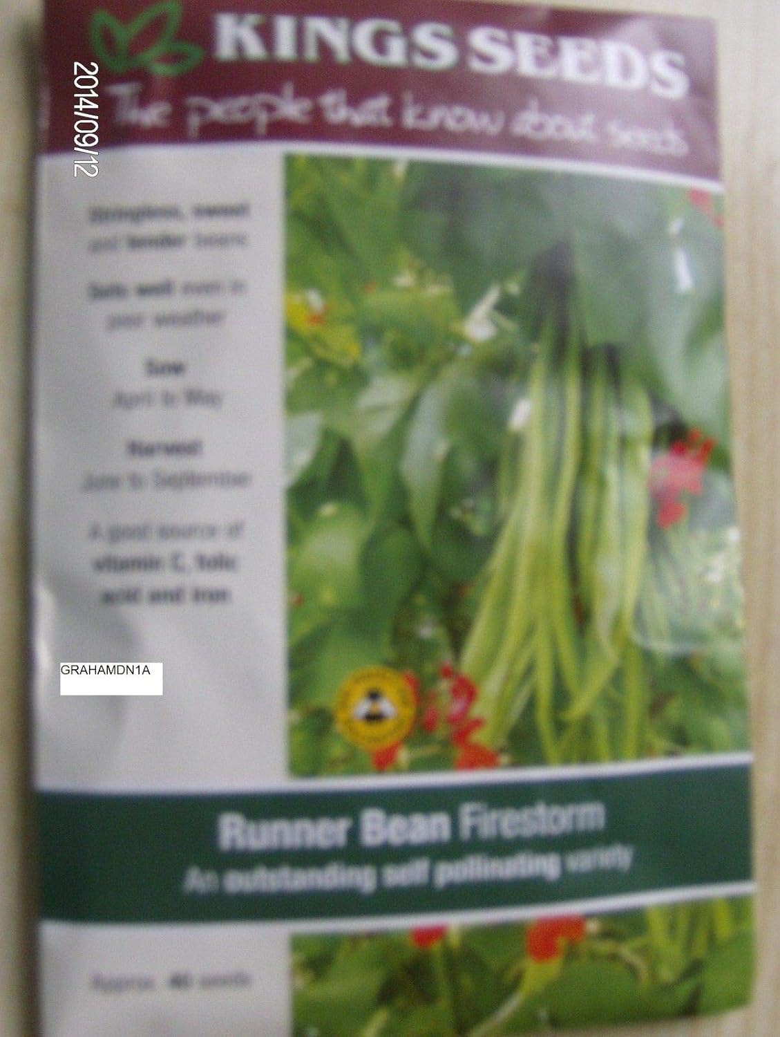 ScoutSeed 1 Packet: Firestorm, Moonlight, SELF Pollinating, Runner Bean ...